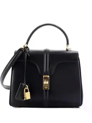 Celine 16 Small Satchel Top Handle Bag - Black