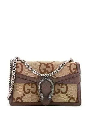 Gucci Dionysus Small Shoulder Bag Jumbo Gg Canvas - Brown
