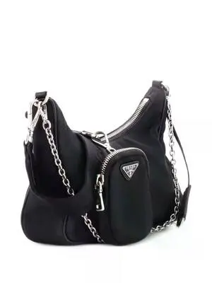 Prada Re-edition 2005 Tessuto Shoulder Bag - Black