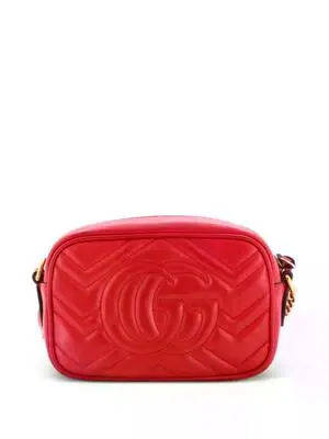 Gucci Gg Marmont Matelassé Leather Mini Shoulder Bag - Red