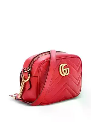 Gucci Gg Marmont Matelassé Leather Mini Shoulder Bag - Red
