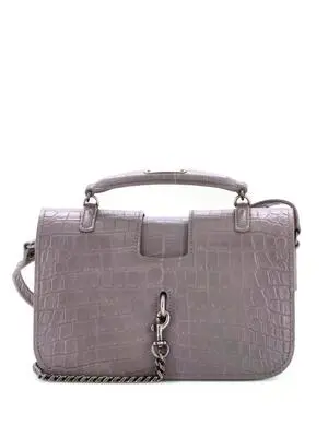 Saint Laurent Charlotte Messenger Bag Crocodile Embossed Leather