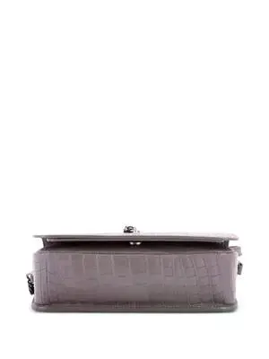 Saint Laurent Charlotte Messenger Bag Crocodile Embossed Leather