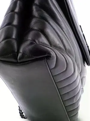 Saint Laurent Loulou Matelasse Chevron Leather Medium Shoulder Bag - Black