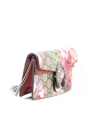 Gucci Dionysus Blooms Print Gg Coated Canvas Super Mini Crossbody Bag - Brown