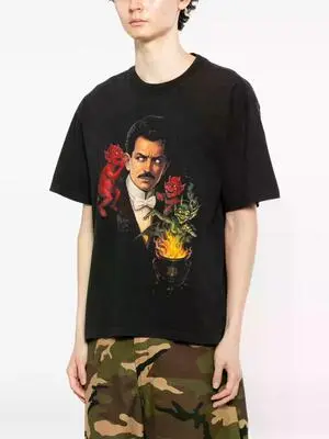 MELT Graphic-print Round Neck T-shirt - Black