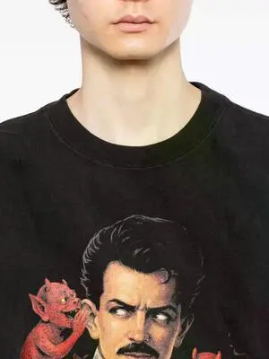 MELT Graphic-print Round Neck T-shirt - Black