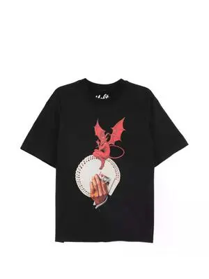 MELT Graphic-print Round Neck T-shirt - Black
