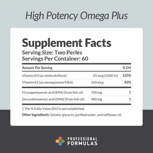 Professional Formulas High Potency/omega Plus 120 Perles