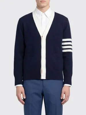 Thom Browne V-neck Cardigan With Signature Stripes