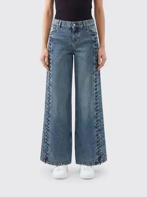 Stella McCartney Wide Leg Jeans With Lace Detail