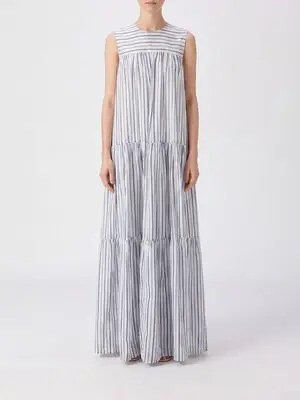 SEMICOUTURE Tiered Maxi Dress - Brown