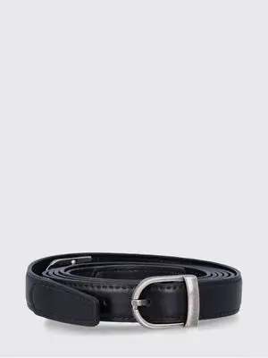 LOW CLASSIC Low Classic Two Way Buckle Leather Belt Black