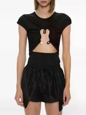Christopher Esber Hiero Crystal Capped T-shirt - Black