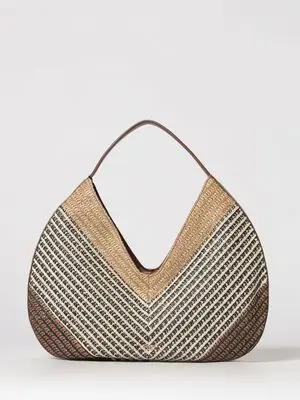 TWINSET Striped Raffia Hobo Bag