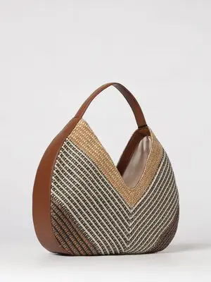 TWINSET Striped Raffia Hobo Bag