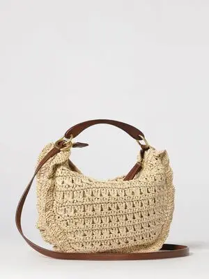 TWINSET Crochet Raffia Bag With Embroidery