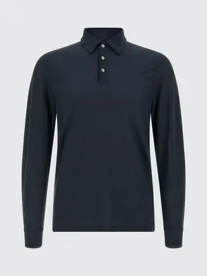 ZANONE Cotton Polo Shirt - Gnawed Blue