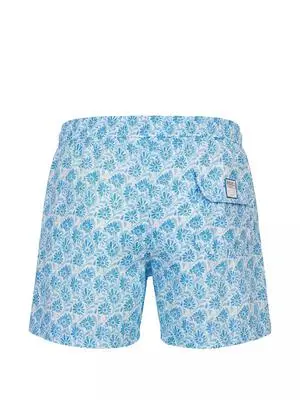Fedeli Floral-print Swim Shorts - Blue