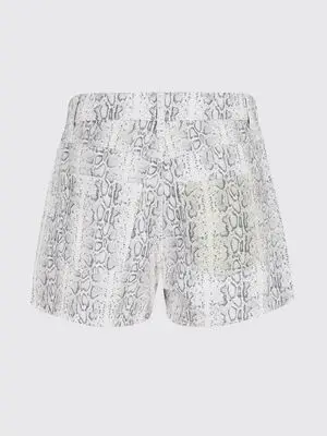 Federica Tosi Cotton Blend Snake Print Shorts - Nude