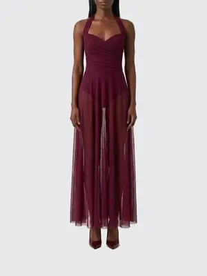 Norma Kamali Halterneck Maxi Dress With Draped Bodice And Sheer Skirt