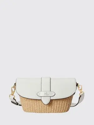 Ralph Lauren Raffia And Leather Crossbody Bag - Beige