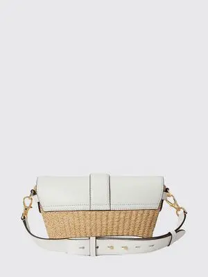 Ralph Lauren Raffia And Leather Crossbody Bag - Beige