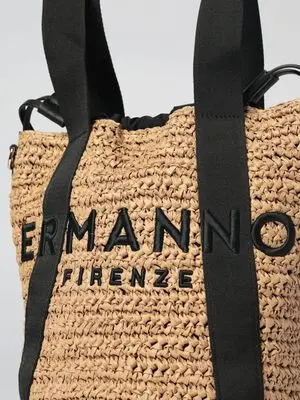 ERMANNO FIRENZE Ashley Crochet Raffia Bucket Bag