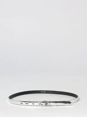 DIESEL® Metallic Leather Belt - Silver