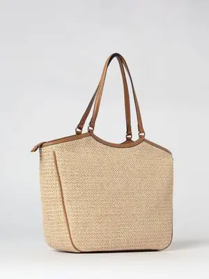 Liu Jo Raffia Tote Bag With Embossed Logo - Leather
