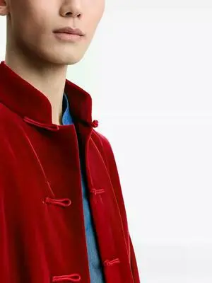 Shanghai Tang Tang Velvet Mandarin Jacket - Red