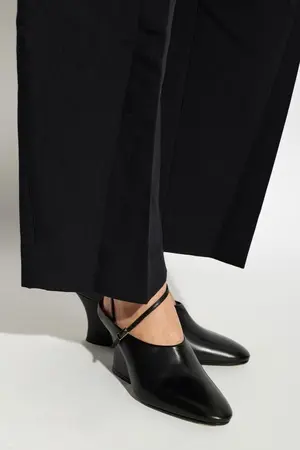 JIL SANDER Leather Heeled Mules - Black