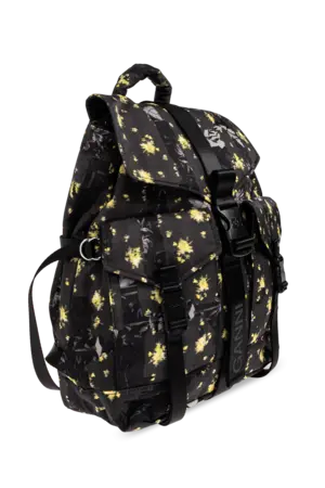 GANNI Floral Motif Backpack - Grey
