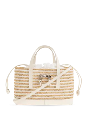 ROGER VIVIER Handbag With Crystal Buckle - Cream