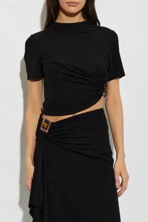 Christopher Esber Bezel Quartz Ruched T-shirt - Black