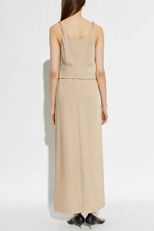 Emporio Armani Strappy Maxi Dress With Belt - Beige
