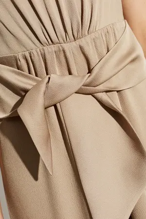Emporio Armani Strappy Maxi Dress With Belt - Beige