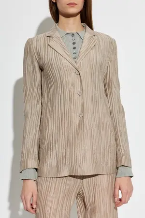 Emporio Armani Pleated Blazer - Beige