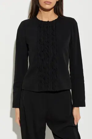 Emporio Armani Jacket With Ruffle - Black
