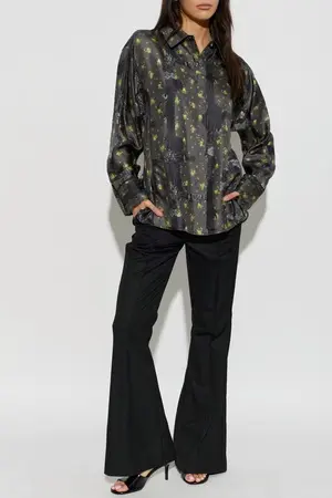 GANNI Silk Shirt With Waist Tie