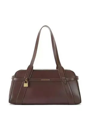 Elisabetta Franchi Padlock Leather Shoulder Bag - Brown