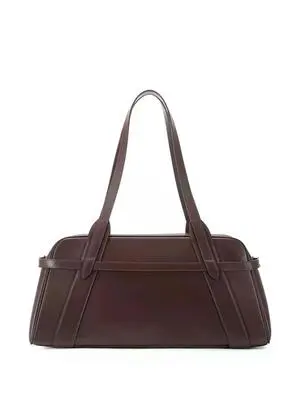 Elisabetta Franchi Padlock Leather Shoulder Bag - Brown