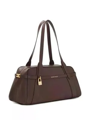 Elisabetta Franchi Padlock Leather Shoulder Bag - Brown