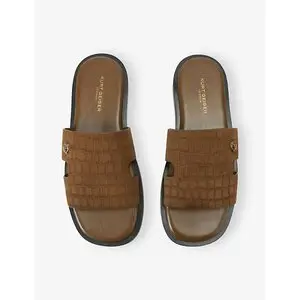 Kurt Geiger Bond Flat Leather Slides - Tan
