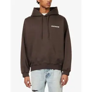 COLE BUXTON Sportswear Logo-print Cotton-jersey Hoodie - Brown