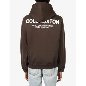COLE BUXTON Sportswear Logo-print Cotton-jersey Hoodie - Brown