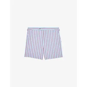 REISS Pinstripe Stretch-woven Swim Shorts - Soft Blue
