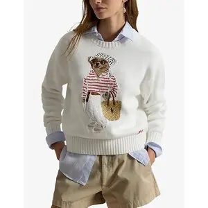 Polo Ralph Lauren Polo Bear Cotton Jumper - White Multi