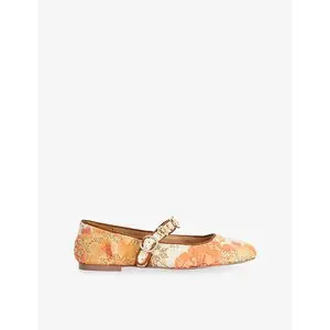 DUNE Henrietta Raffia Mary Jane Flats