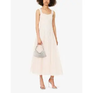 NEEDLE & THREAD Sunrise Sweetheart-neck Tulle Ankle Gown - Opal